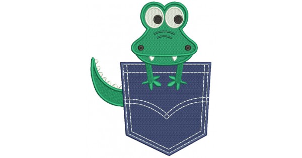 Alligator Pocket Filled Machine Embroidery Design Digitized Pattern