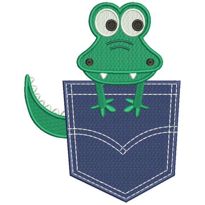 Alligator Pocket Filled Machine Embroidery Design Digitized Pattern