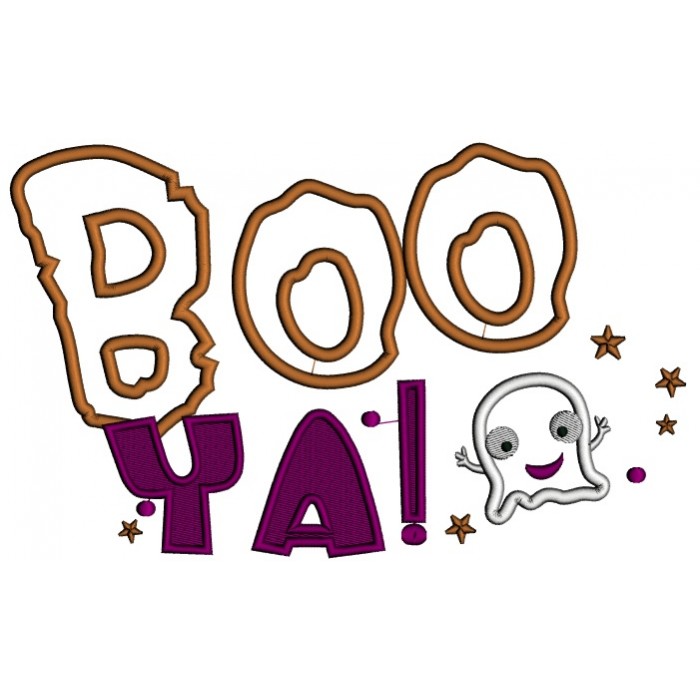 BOO YA Friendly Ghost Halloween Applique Machine Embroidery Design ...