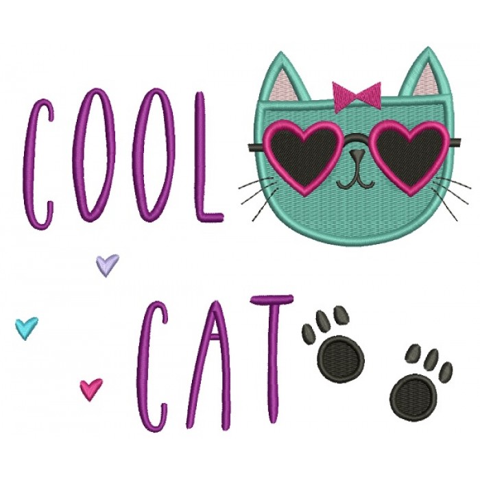 Cool Cat Feet Filled Machine Embroidery Design Digitized Pattern