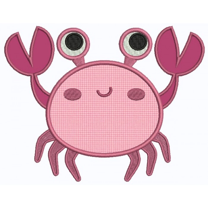 Crabby Crab Applique Machine Embroidery Design Digitized Pattern