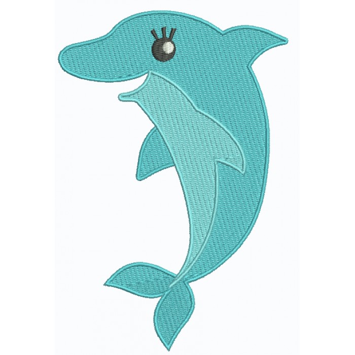 Dolphin Filled Machine Embroidery Design Digitized Pattern