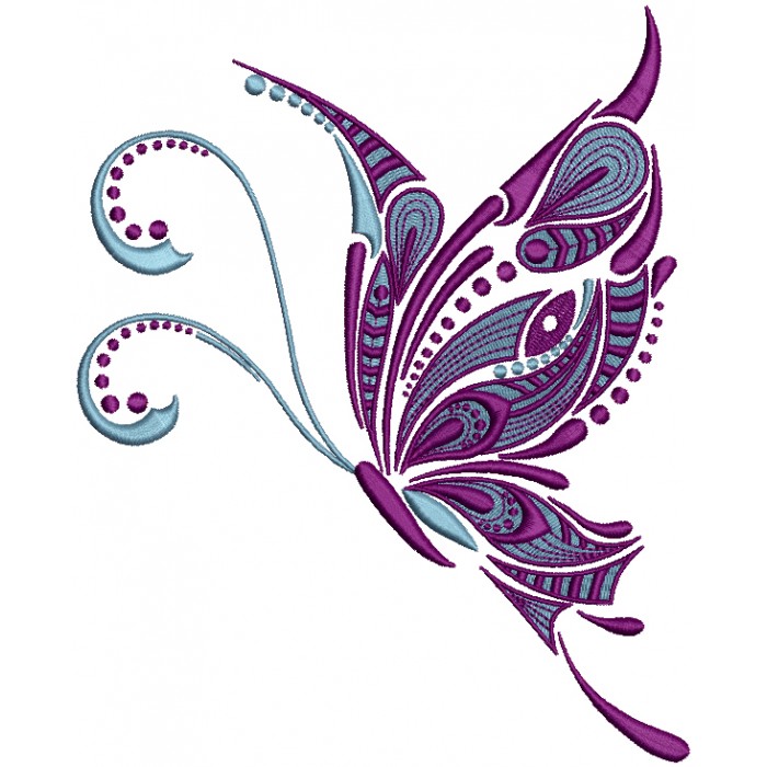 Ornate Fancy Butterfly Filled Machine Embroidery Design Digitized Pattern