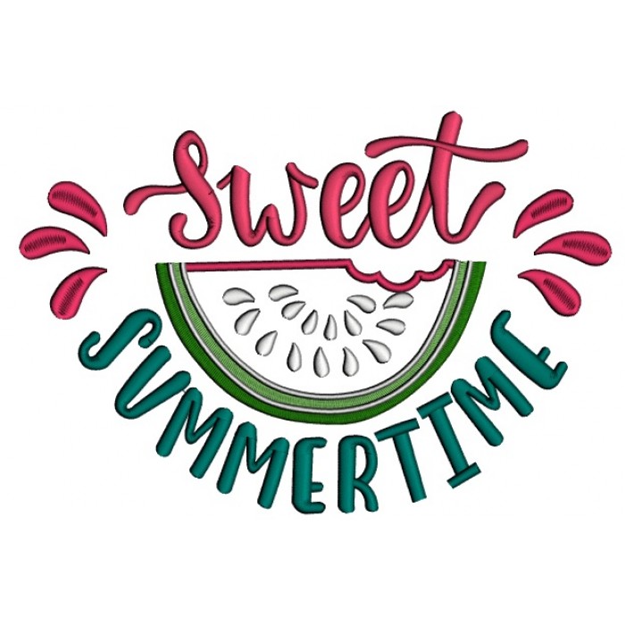 Sweet Summertime Watermelon Applique Machine Embroidery Design ...