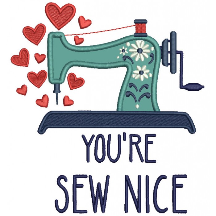 You're Sew Nice Applique Machine Embroidery Design Digitized Pattern