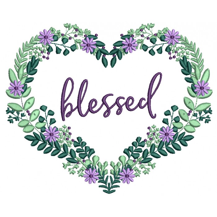 Blessed Flower Wreath Filled Machine Embroidery Design Digitized Pattern