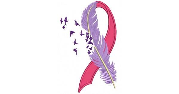 Breast Cancer Awareness Ribbon With A Feather Applique Machine ...
