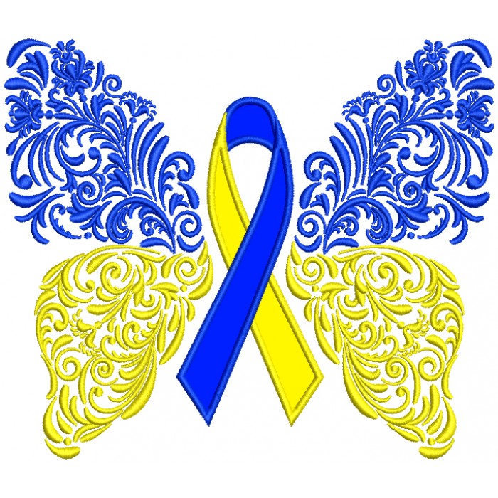 Down Syndrome Ornate Butterfly Applique Machine Embroidery Design ...