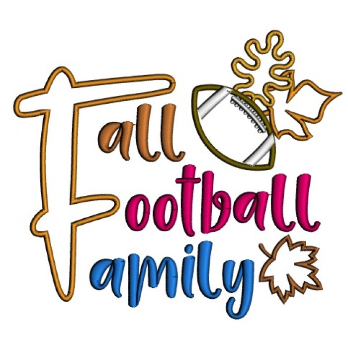 Fall Football Family Applique Machine Embroidery Design Digitized Pattern