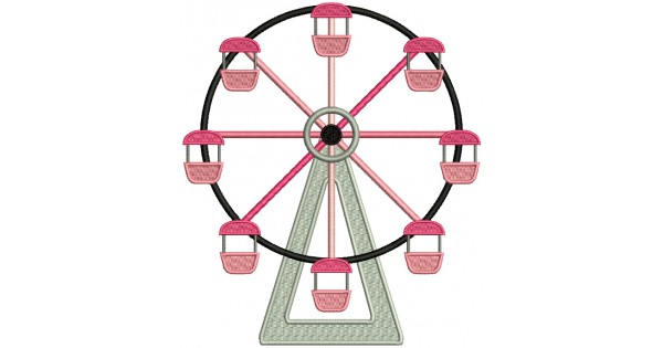 Ferris Wheel Filled Machine Embroidery Design Digitized Pattern