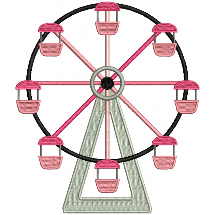 Ferris Wheel Filled Machine Embroidery Design Digitized Pattern