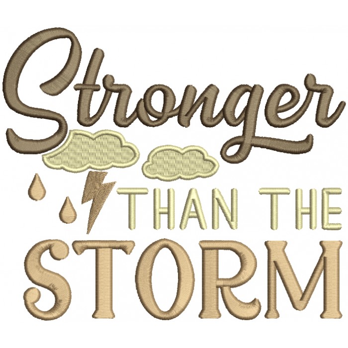 Stronger Than The Storm Clouds And Lightning Filled Machine Embroidery ...