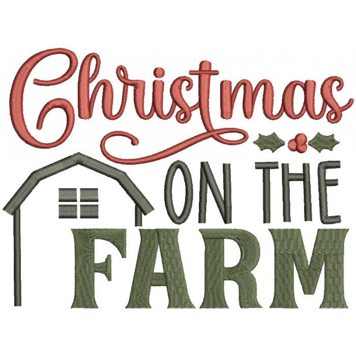 Christmas On The Farm Filled Machine Embroidery Design Digitized Pattern