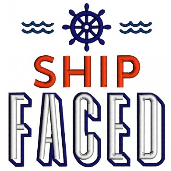 Ship Faced Boat Helm And Waves Applique Machine Embroidery Design ...
