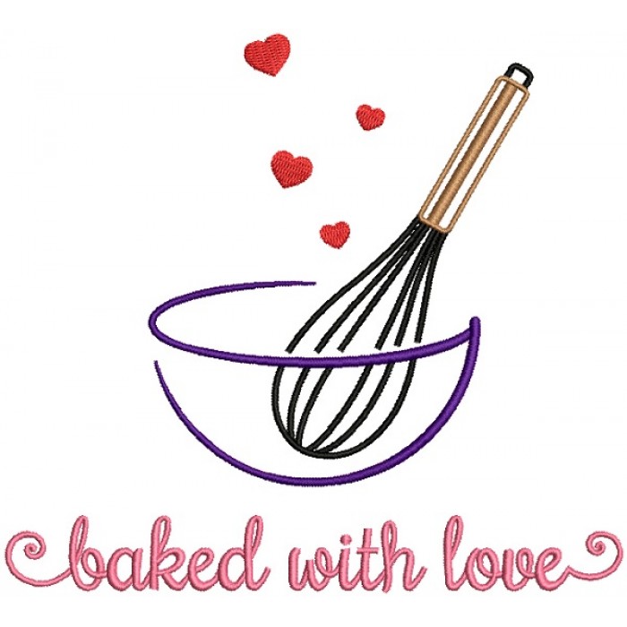 Baked With Love Cooking Filled Machine Embroidery Design Digitized Pattern