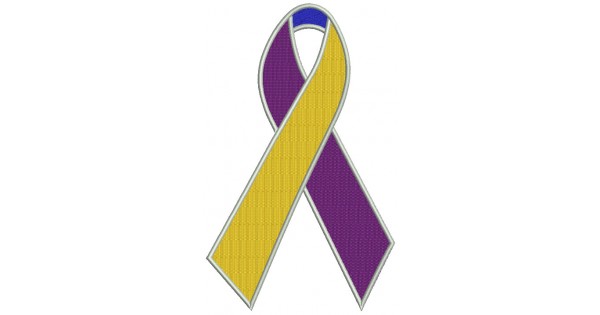 Bladder Cancer Ribbon Filled Machine Embroidery Design Digitized Pattern