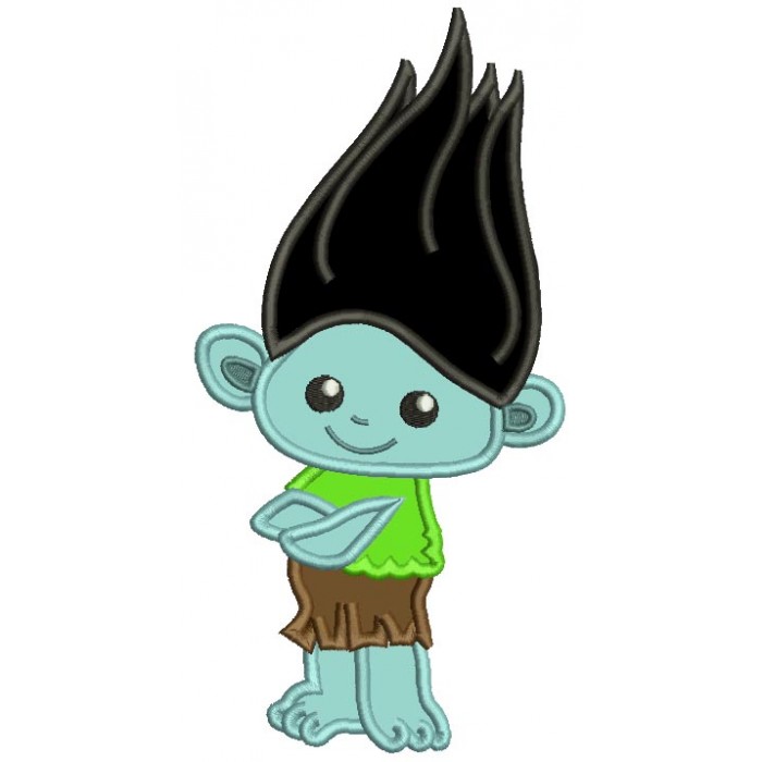 Cute Little Troll Applique Machine Embroidery Design Digitized Pattern