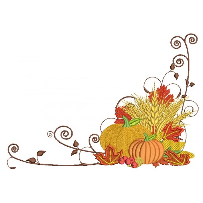 Beautiful Fall Pumpkin Arrangement Filled Machine Embroidery Design ...