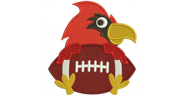 Bird Holding a Football Sports Filled Machine Embroidery Design ...