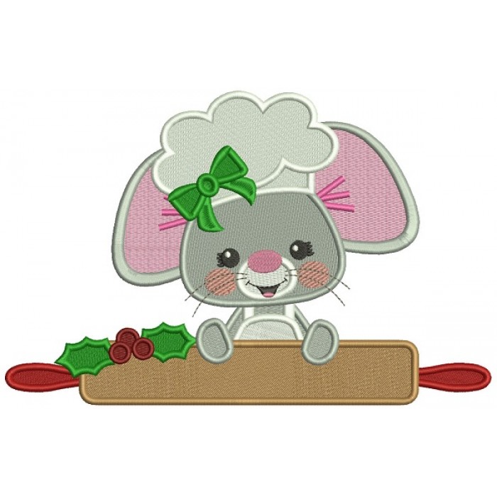 Cute Little Mouse Cook Filled Christmas Machine Embroidery Design ...