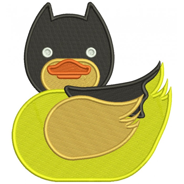 Duck Superhero Looks Like Batman Filled Machine Embroidery Design ...