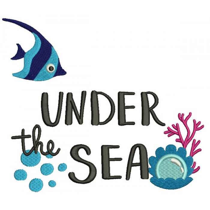 Under The Sea Fish Filled Machine Embroidery Design Digitized Pattern