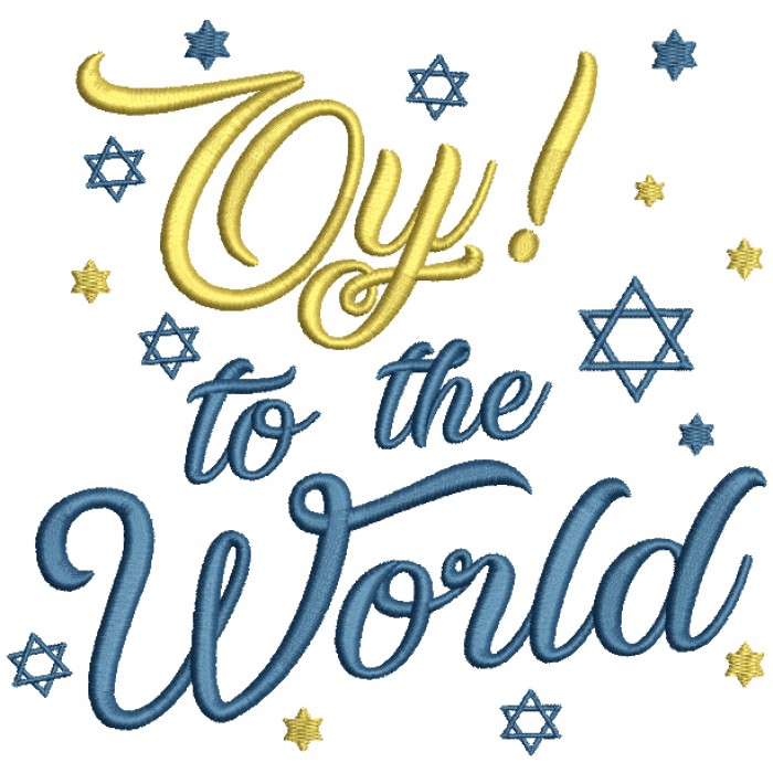 Oy To The World Jewish Hanukkah Filled Machine Embroidery Design ...