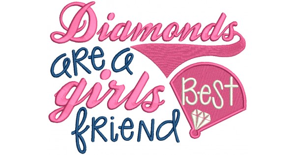 Diamonds Are a Girls Best Friend Filled Machine Embroidery Design ...