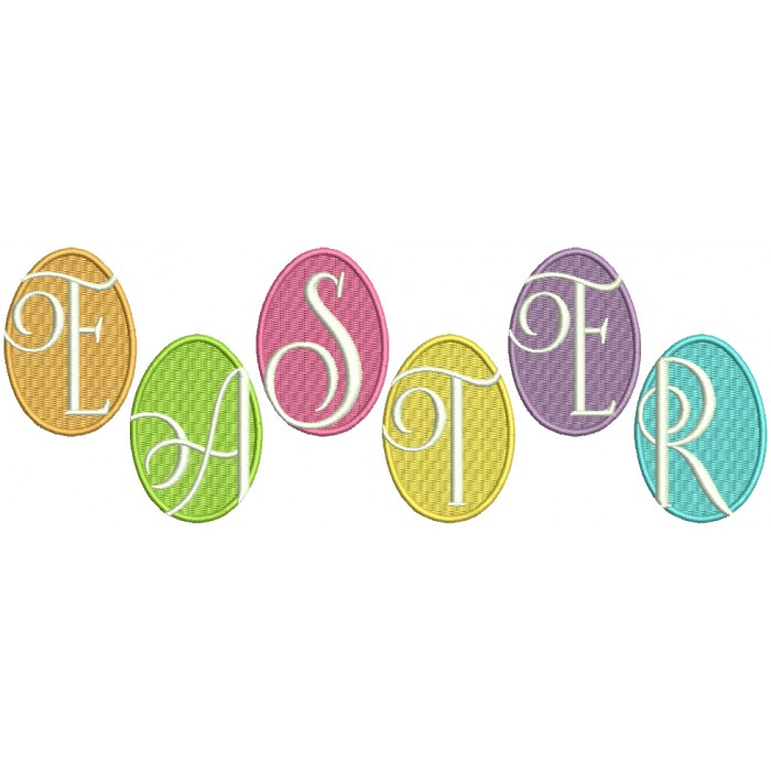 Easter Five Eggs Filled Machine Embroidery Design Digitized Pattern