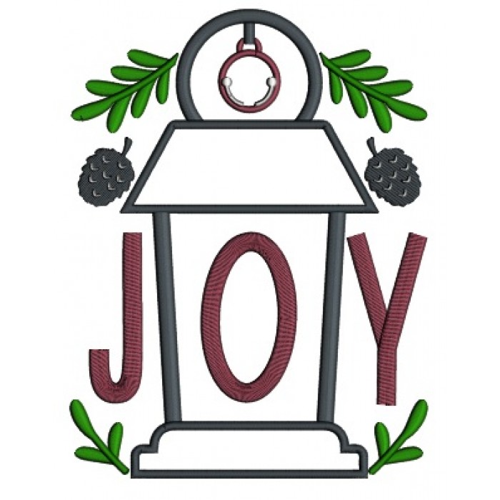 JOY Lantern With Christmas Ornament Christmas Applique Machine ...