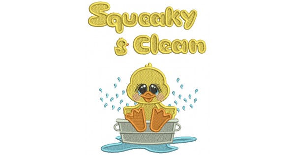 Squeaky Clean Rubber Duck Taking a Bath Filled Machine Embroidery ...