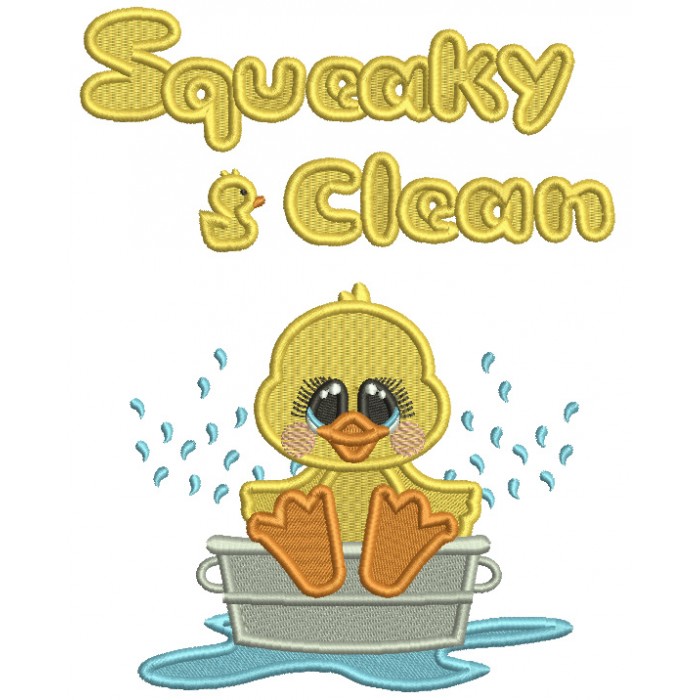 Squeaky Clean Rubber Duck Taking a Bath Filled Machine Embroidery ...