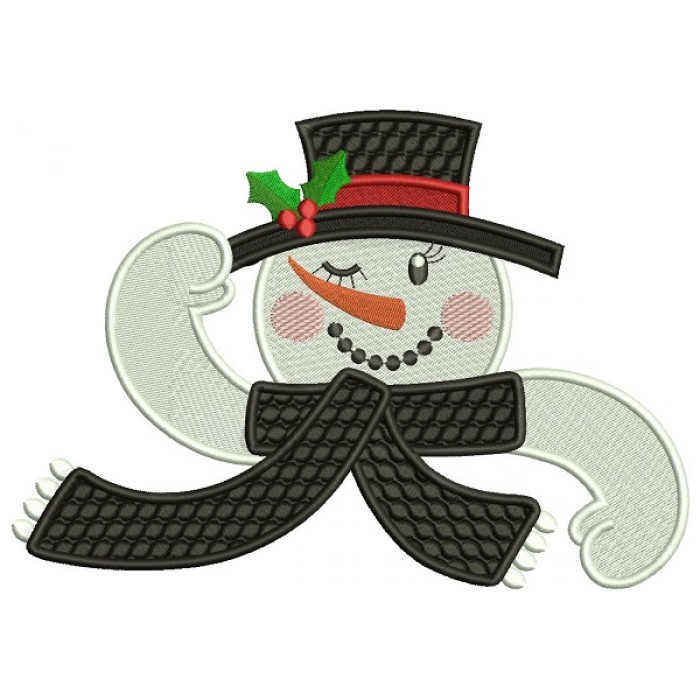 Winking Snowman Filled Christmas Machine Embroidery Design Digitized ...