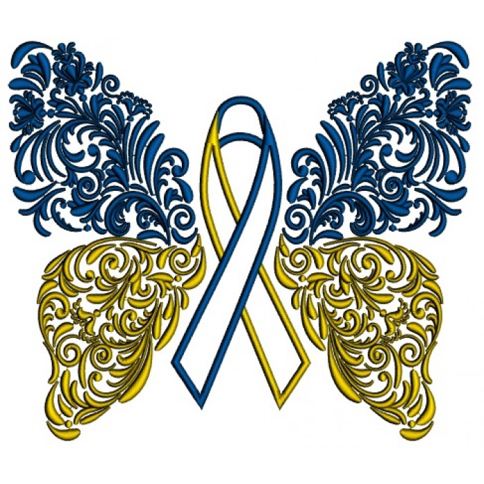 Down Syndrome Ornate Butterfly Applique Machine Embroidery Design ...