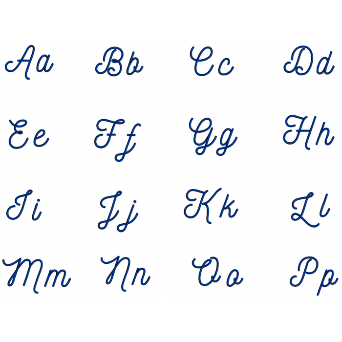 Festive Script Machine Embroidery Font Upper and Lower Case 1 2 3 inches