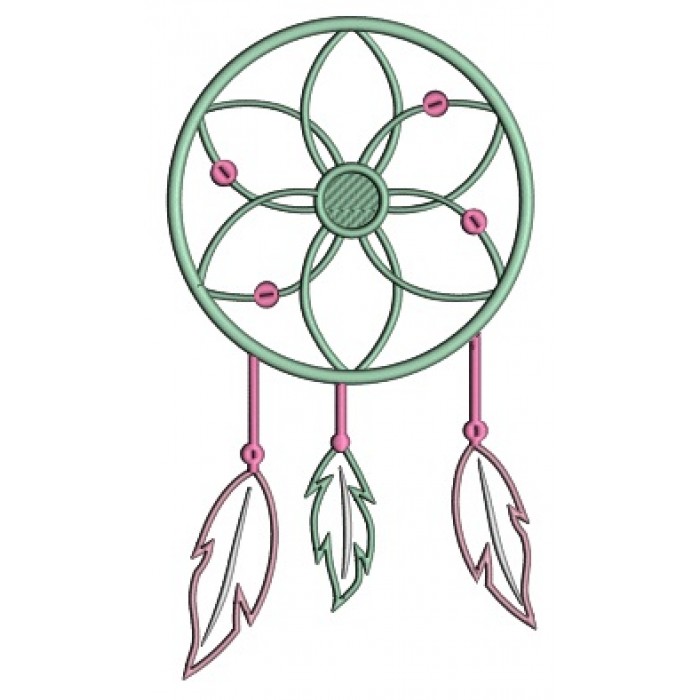 Dream Catcher With Three Feathers Applique Machine Embroidery Design ...