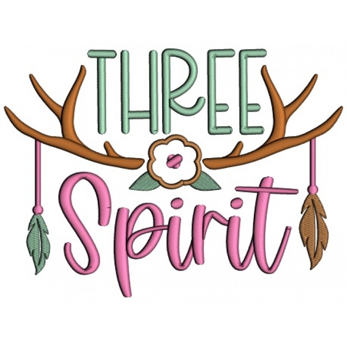 Three Spirit Antlers Applique Machine Embroidery Design Digitized Pattern