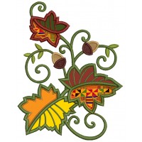 Autumn Leaves Applique Machine Embroidery Design Digitized Pattern