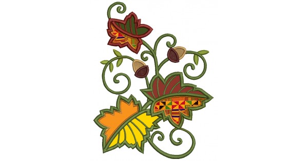 Autumn Leaves Applique Machine Embroidery Design Digitized Pattern