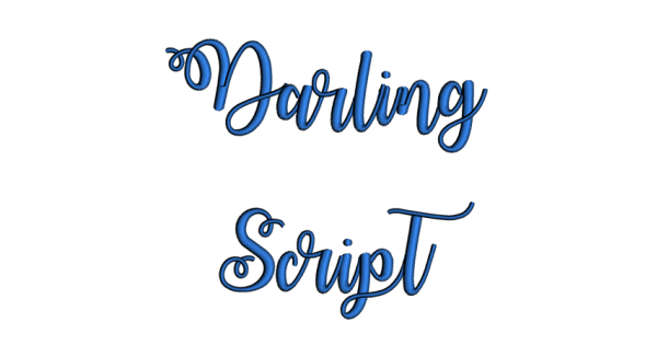 Darling Script Machine Embroidery Font Upper and Lower Case 1 2 3 inches