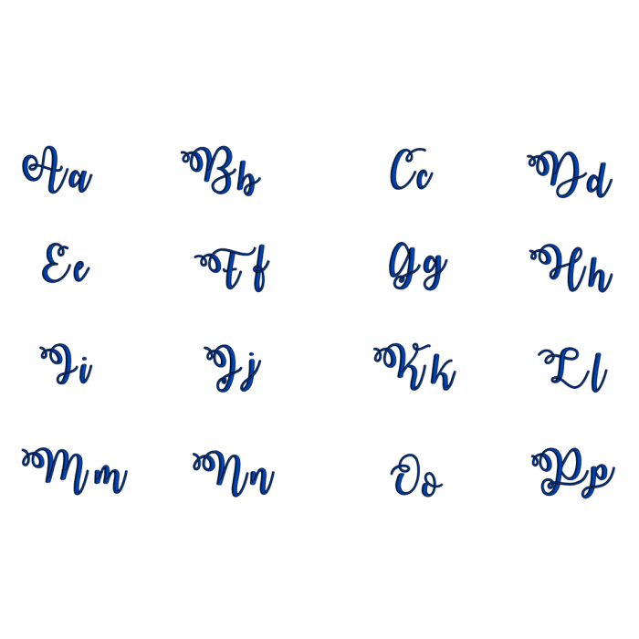 Darling Script Machine Embroidery Font Upper and Lower Case 1 2 3 inches