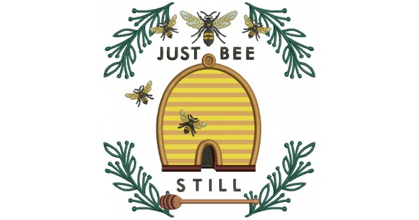Just Bee Still Applique Machine Embroidery Design Digitized Pattern
