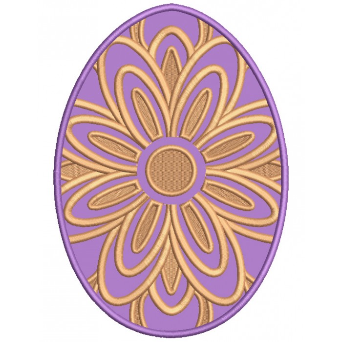 Ornate Easter Egg With a Flower Applique Machine Embroidery Design ...