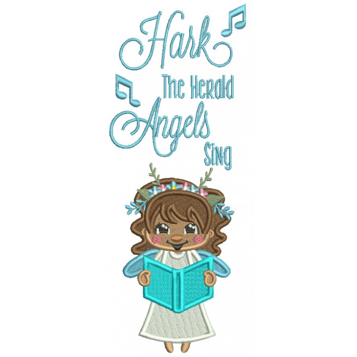 Hark The Herald Angels Sing Christmas Filled Machine Embroidery Design ...