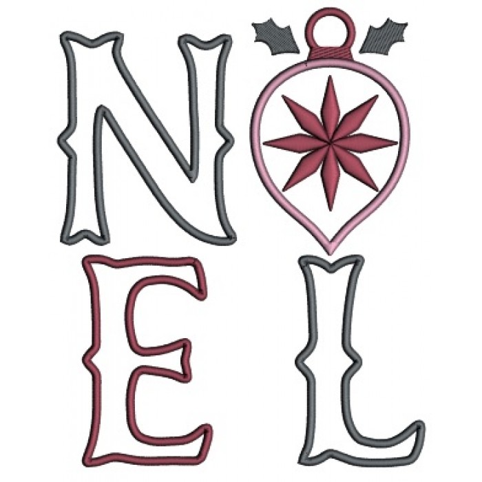 NOEL Christmas Ornament Applique Machine Embroidery Design Digitized ...