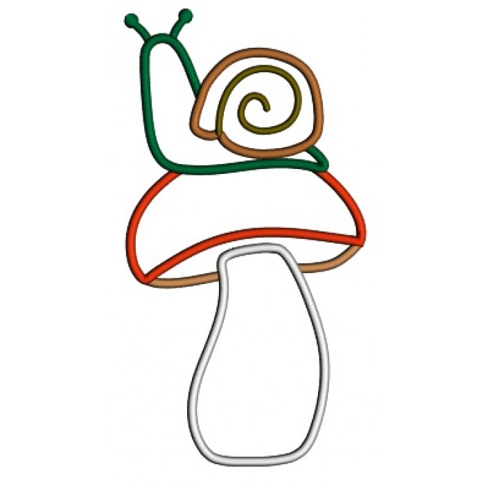 Snail Sitting On The Mushroom Applique Machine Embroidery Design ...