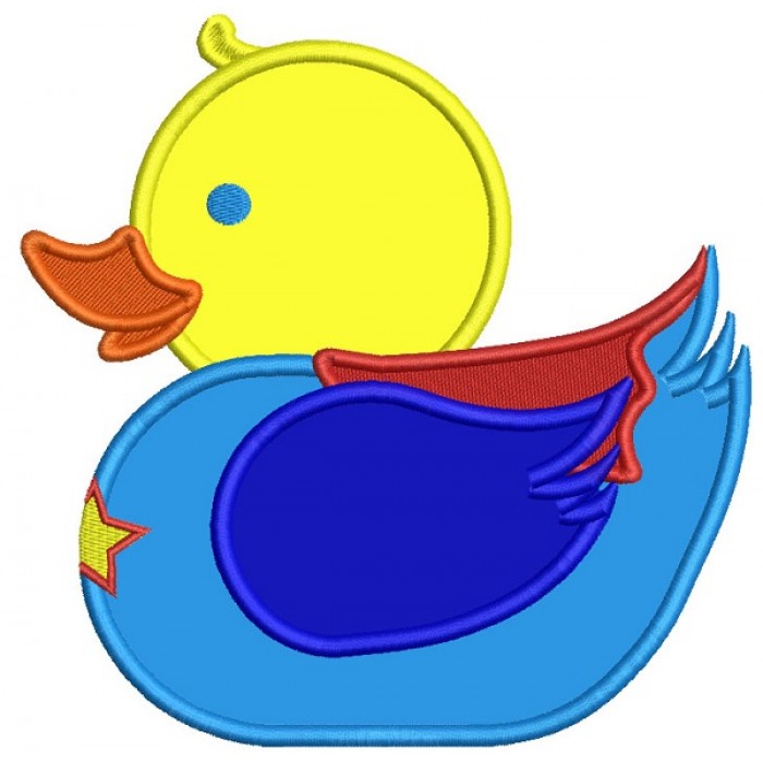 Superhero Duck Applique Machine Embroidery Design Digitized Pattern