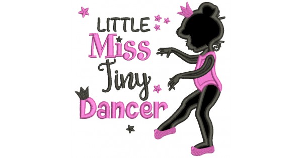 Little Miss Tiny Dancer Ballerina Applique Machine Embroidery Design ...