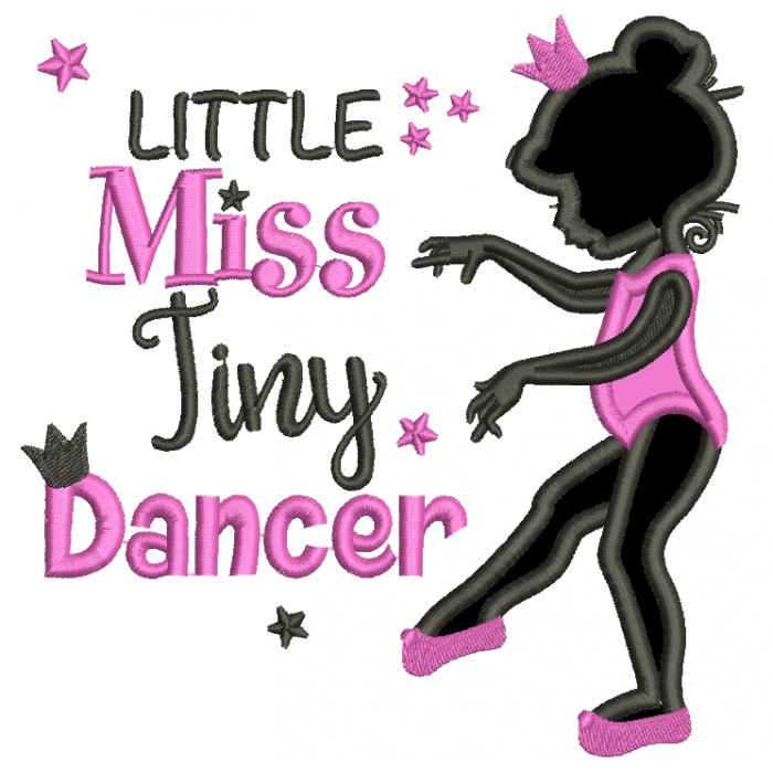 Little Miss Tiny Dancer Ballerina Applique Machine Embroidery Design ...