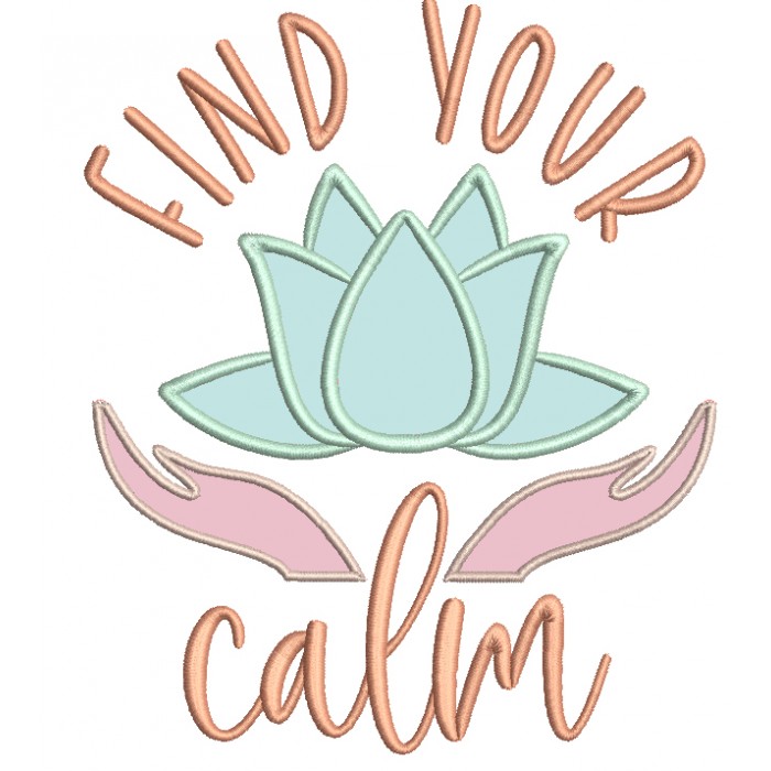 Find Your Calm Lotus Flower Applique Machine Embroidery Design ...